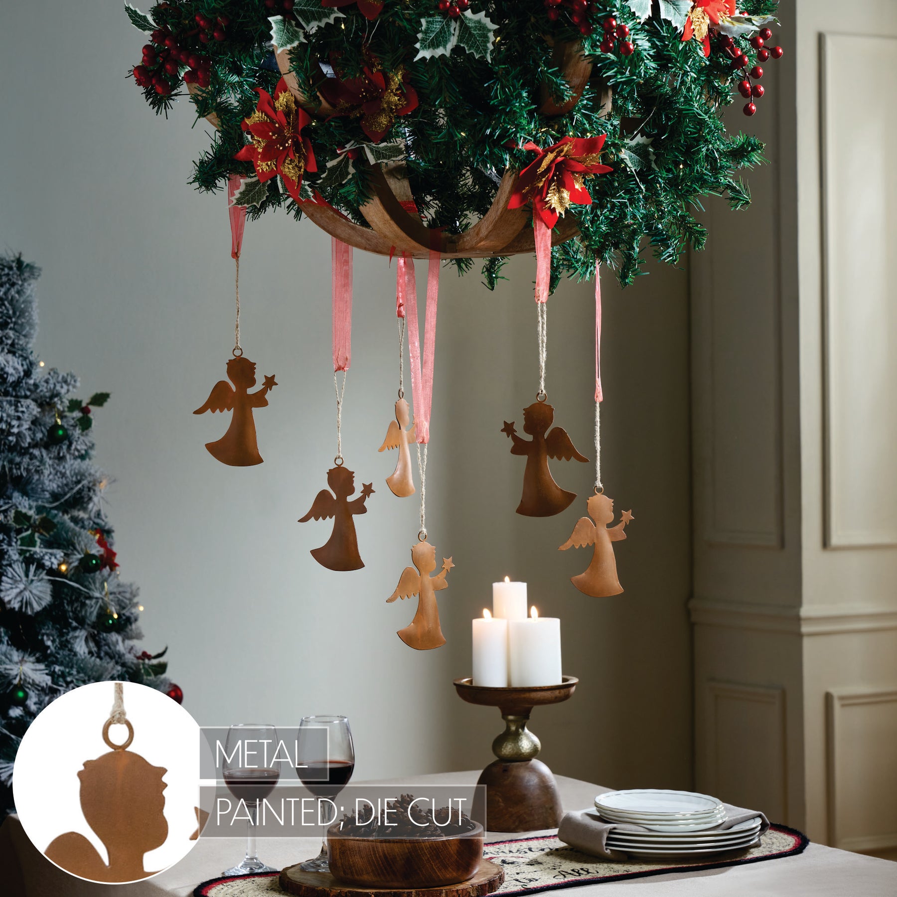 Set of 6 Rust Angel Metal Ornaments – Blueberry Lane Shop
