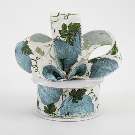 Dusty Blue Pumpkin Ribbon 1.5" x 10 yards – Blueberry Lane Shop