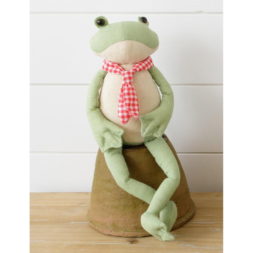 Ribbi the Frog with Red Check Neck Tie Figure – Blueberry Lane Shop