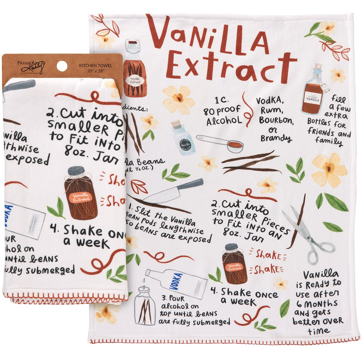 Vanilla Extract Recipe Kitchen Towel – Blueberry Lane Shop