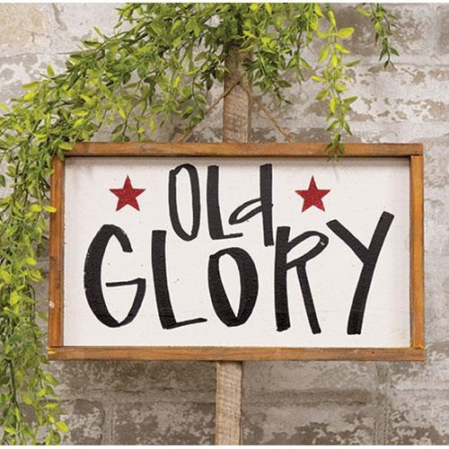 Old Glory Primitive Wood Framed Hanging Sign – Blueberry Lane Shop