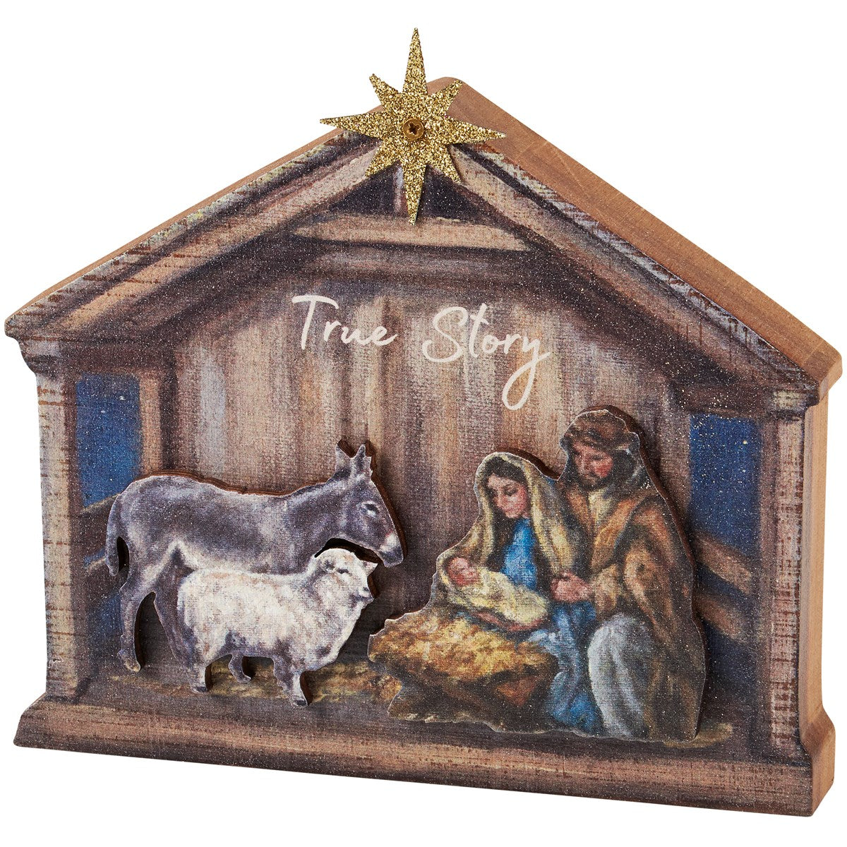 True Story Nativity Scene Chunky Sitter – Blueberry Lane Shop
