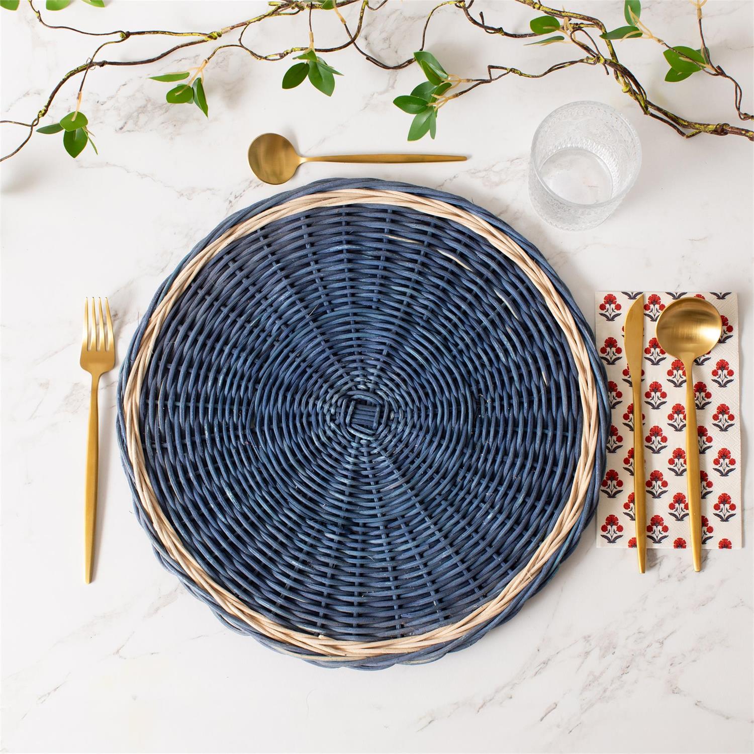 Blue Rattan 14.75" Plate Charger – Blueberry Lane Shop