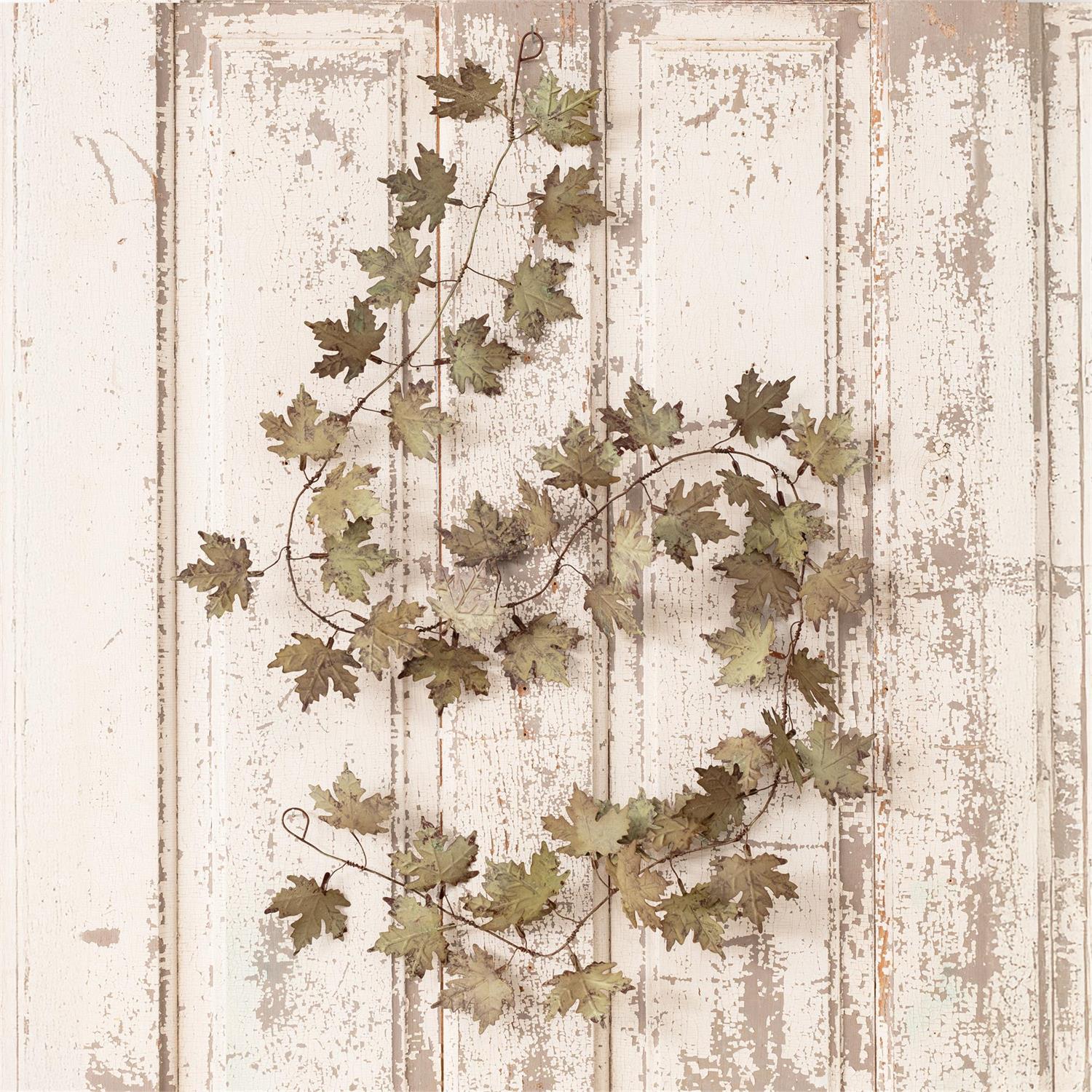 Distressed Maple Leaves 60" Metal Foliage Garland – Blueberry Lane Shop