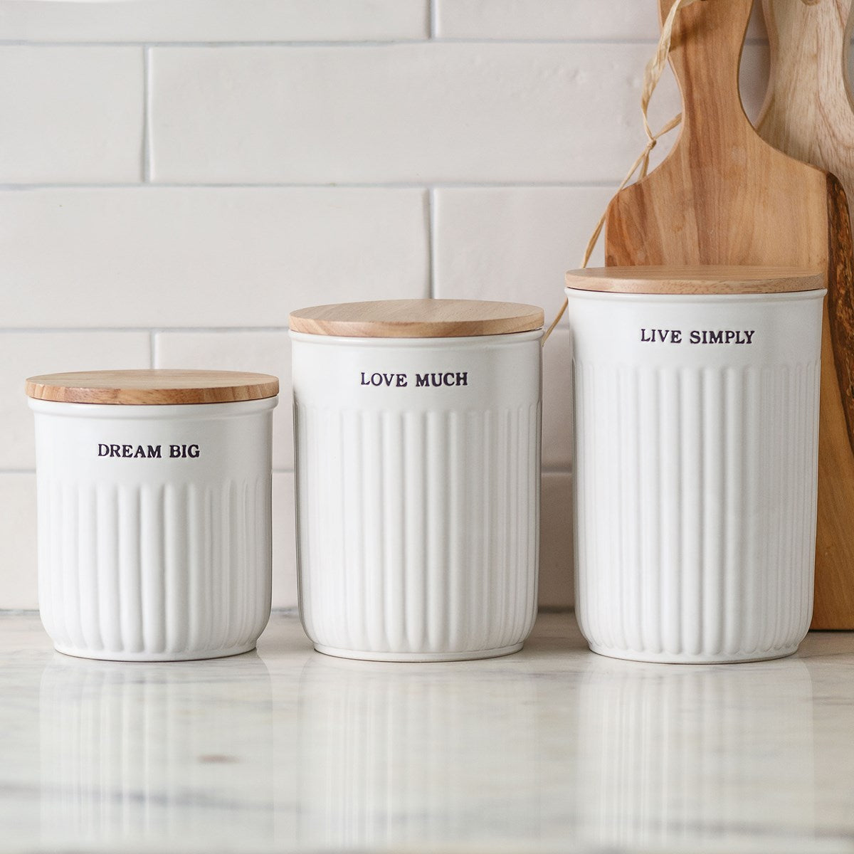 Set of 3 Dream Big Kitchen Canister Set – Blueberry Lane Shop