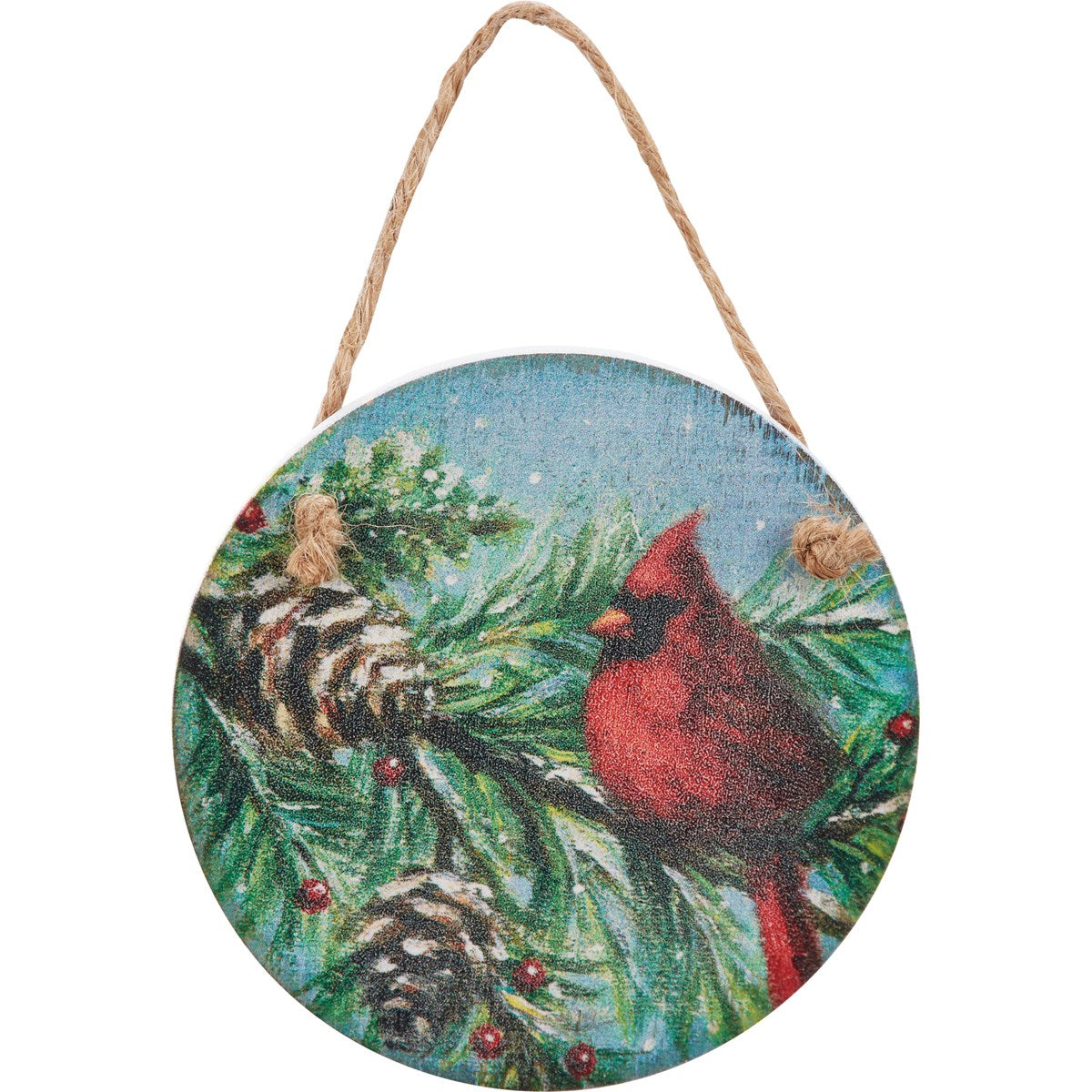Woodland Cardinal Round Ornament – Blueberry Lane Shop