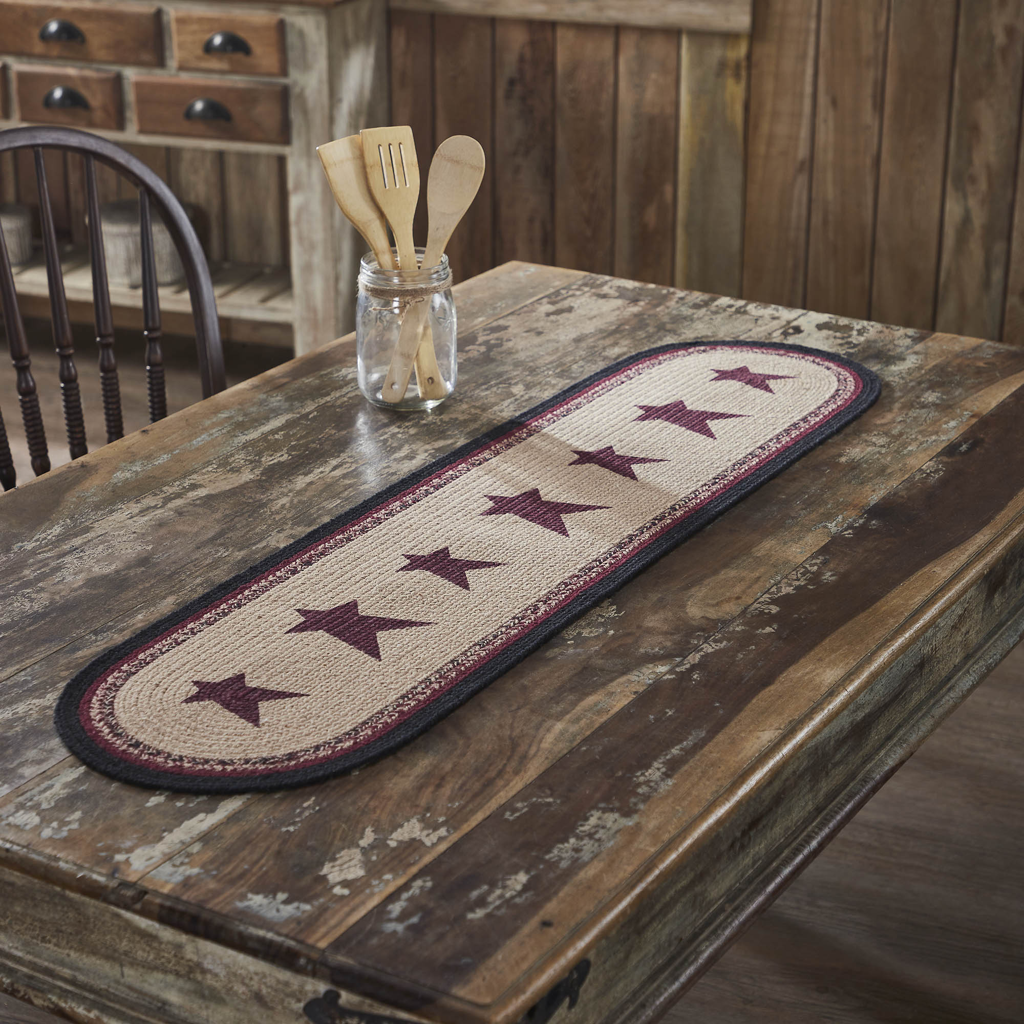 Connell Oval Stencil Stars 48" Table Runner – Blueberry Lane Shop