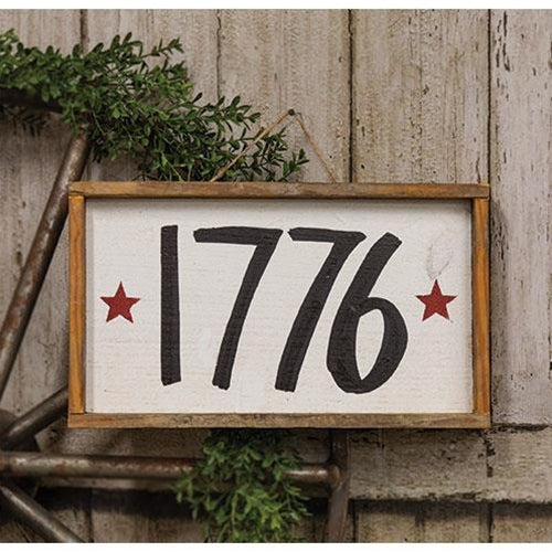 1776 Primitive Wood Framed Hanging Sign – Blueberry Lane Shop