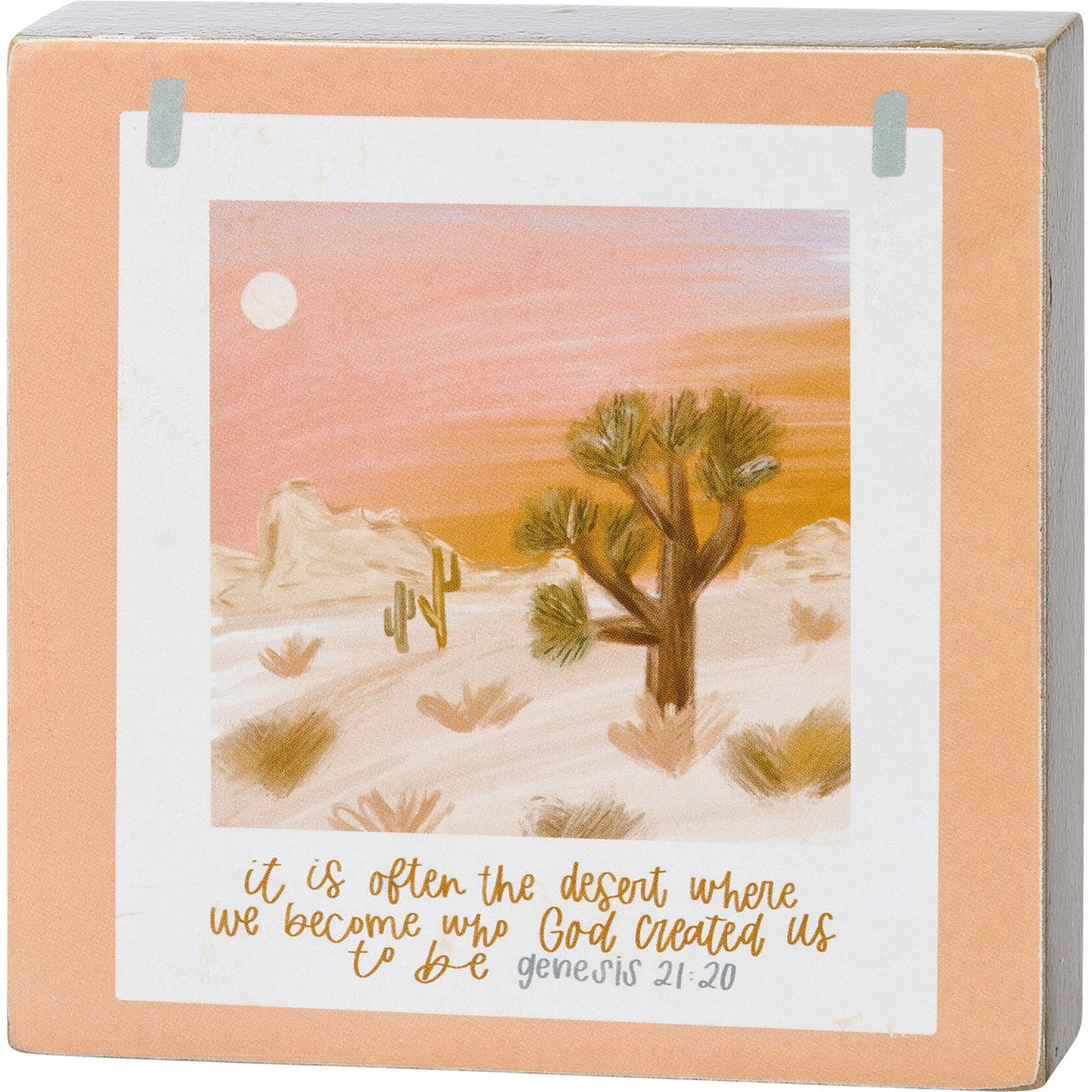 We Become Who Created Us To Be 4" Small Block Sign – Blueberry Lane Shop