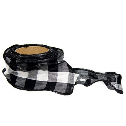Wired Black & White Buffalo Check Ribbon 3" x 9 Yards – Blueberry Lane Shop