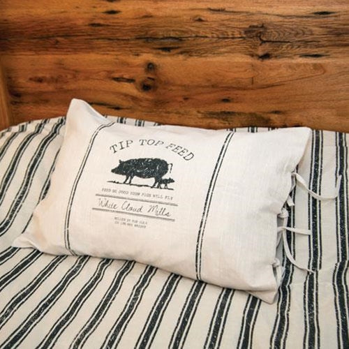 Tip Top Feed Farmhouse Pigs Stripe Queen Pillow Sham – Blueberry Lane Shop