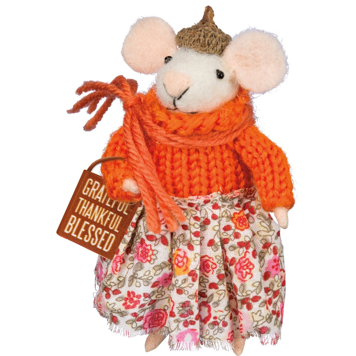 💙 Fall Mouse Felt Figure With Grateful Thankful Blessed Sign ...