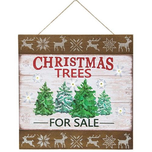 Christmas Trees For Sale Sign w/ LED Light – Blueberry Lane Shop