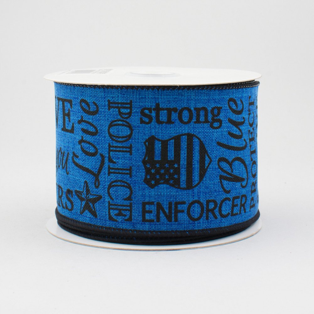 💙 Police Support Black & Royal Blue Ribbon 2.5" x 10 yards – Blueberry ...