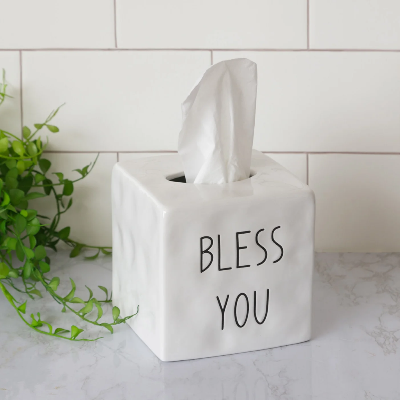 Bless You Ceramic Tissue Box Cover – Blueberry Lane Shop