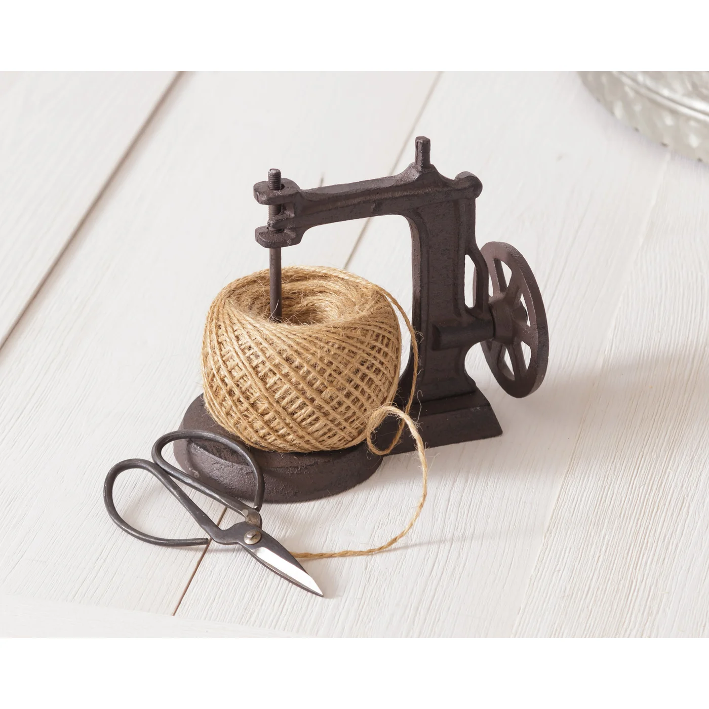 Cast Iron Sewing Machine Twine Holder with Scissors – Blueberry Lane Shop