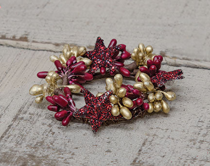 💙 Burgundy & Gold Holiday Star Pip 3" Ring – Blueberry Lane Shop