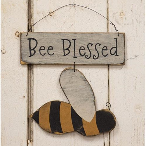 Bee Blessed Hanging Bee Sign – Blueberry Lane Shop