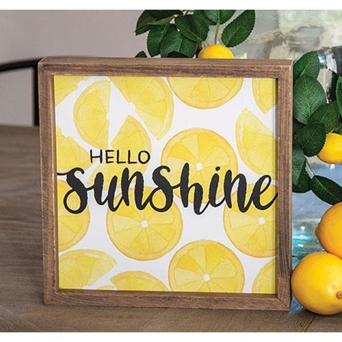 Hello Sunshine Lemon Slices Framed Box Sign – Blueberry Lane Shop