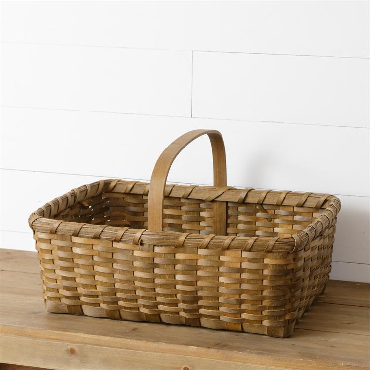 Chipwood Rectangular Basket With Handle – Blueberry Lane Shop