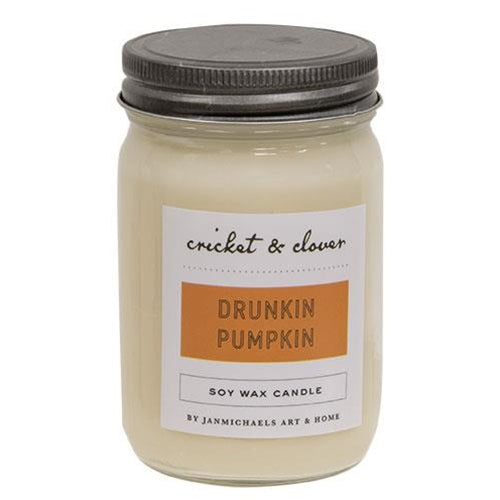 Cricket & Clover Drunken Pumpkin 12 oz Soy Jar Candle – Blueberry Lane Shop
