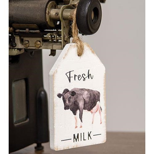 Fresh Milk Cow Wood Tag – Blueberry Lane Shop