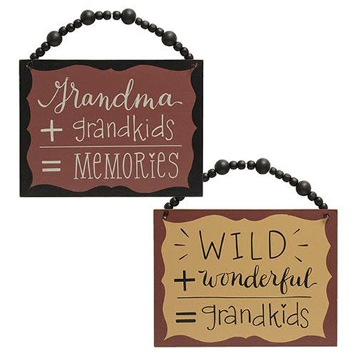 Set of 2 Grandparent Math Beaded Signs – Blueberry Lane Shop